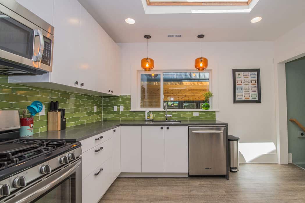 Green Elongated Hex Backsplash - Pratt + Larson